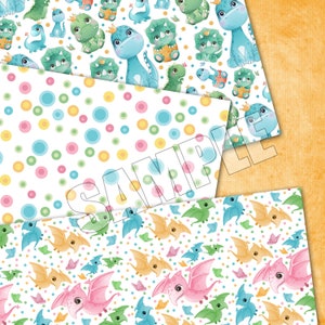 Cute Dinosaurs Digital Paper Pack Printable Digiscrap | Etsy