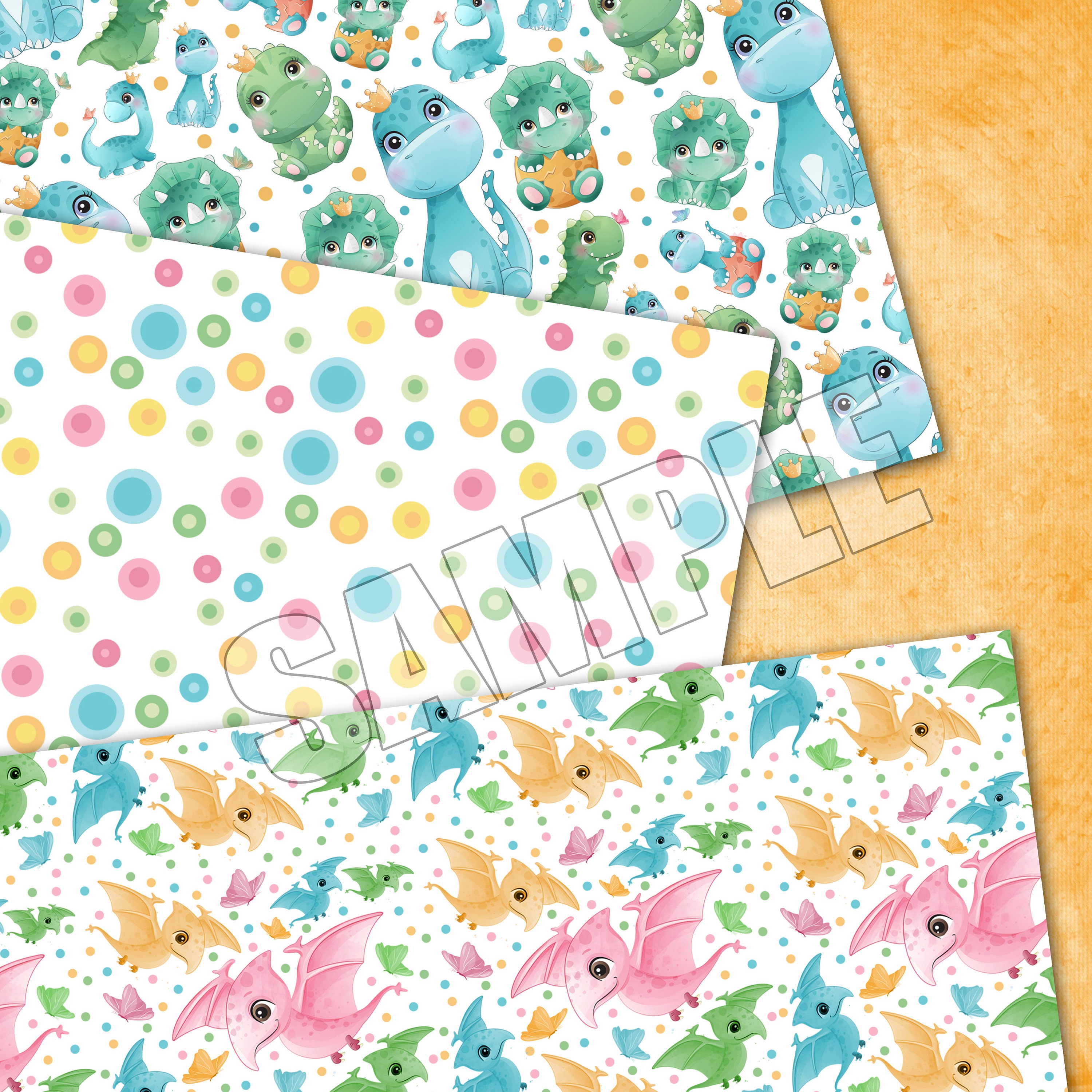 Cute Dinosaurs Digital Paper Pack Printable Digiscrap - Etsy