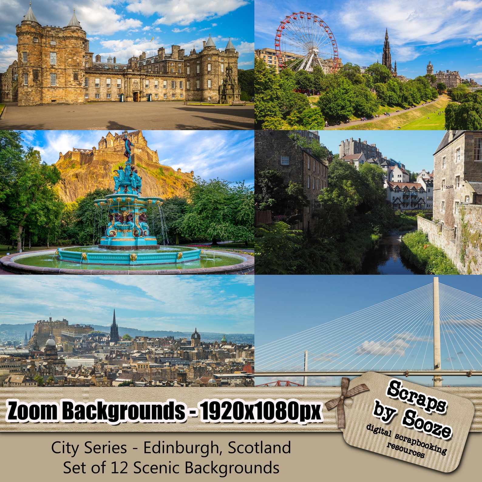 Zoom Backgrounds Skype Teams Hangout City Series Edinburgh scotland ...