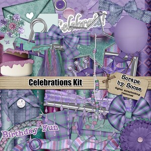 Celebrations Kit Digital Scrapbooking Printable Digiscrap Card Making ...