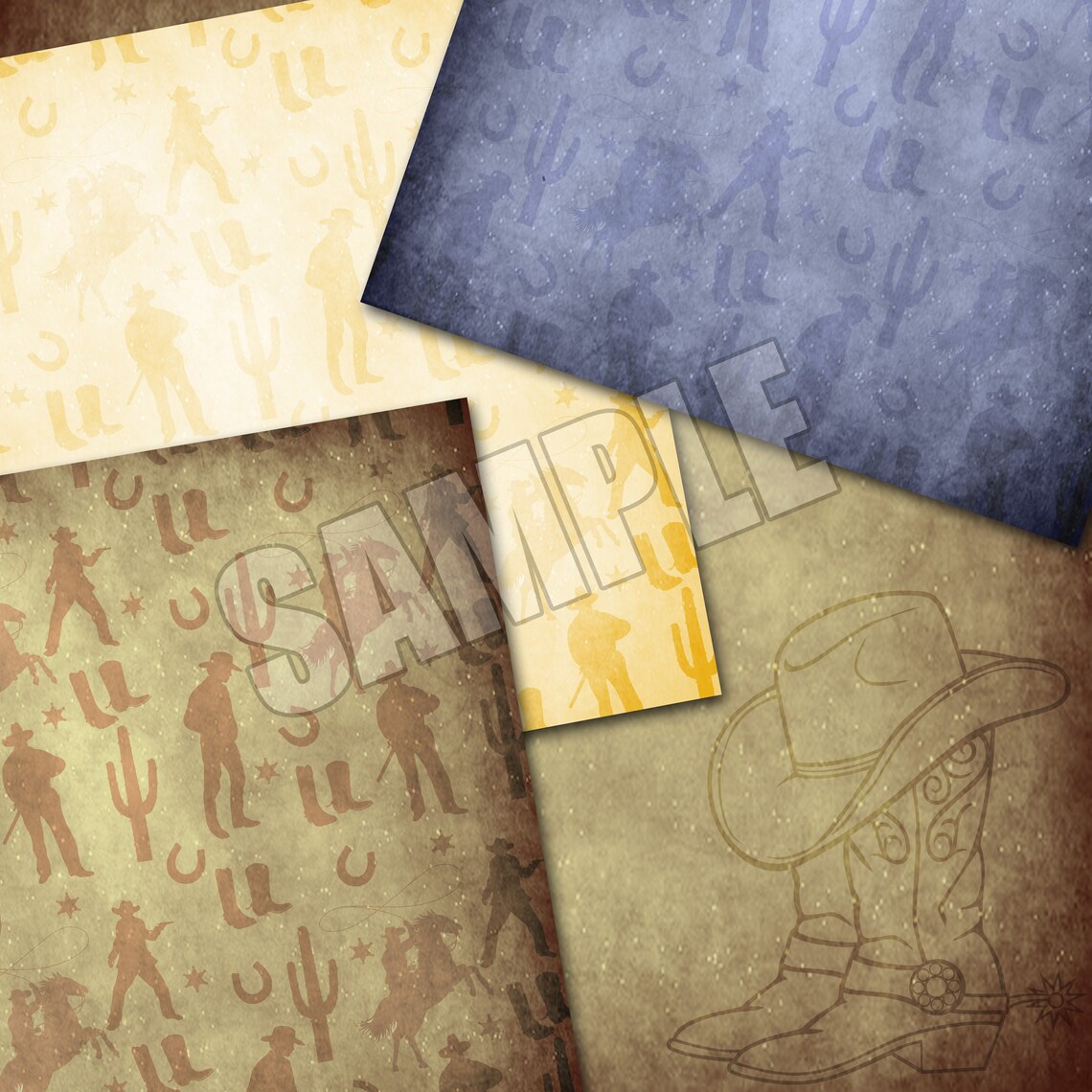 Wild West Digital Papers Set 2 Printable Background - Etsy