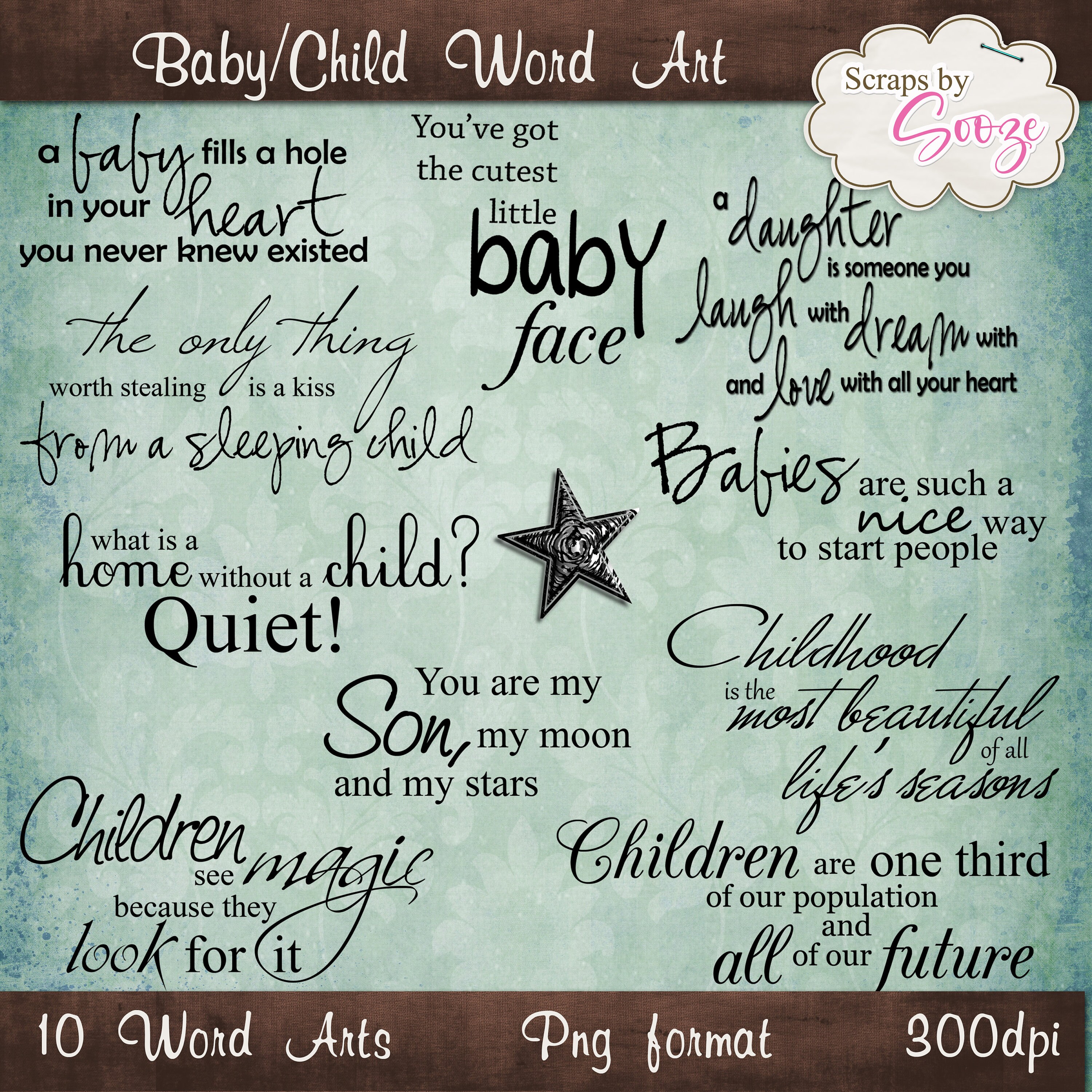 Baby/child Wordart Digital Scrapbooking Phrases Quotes Children Son ...