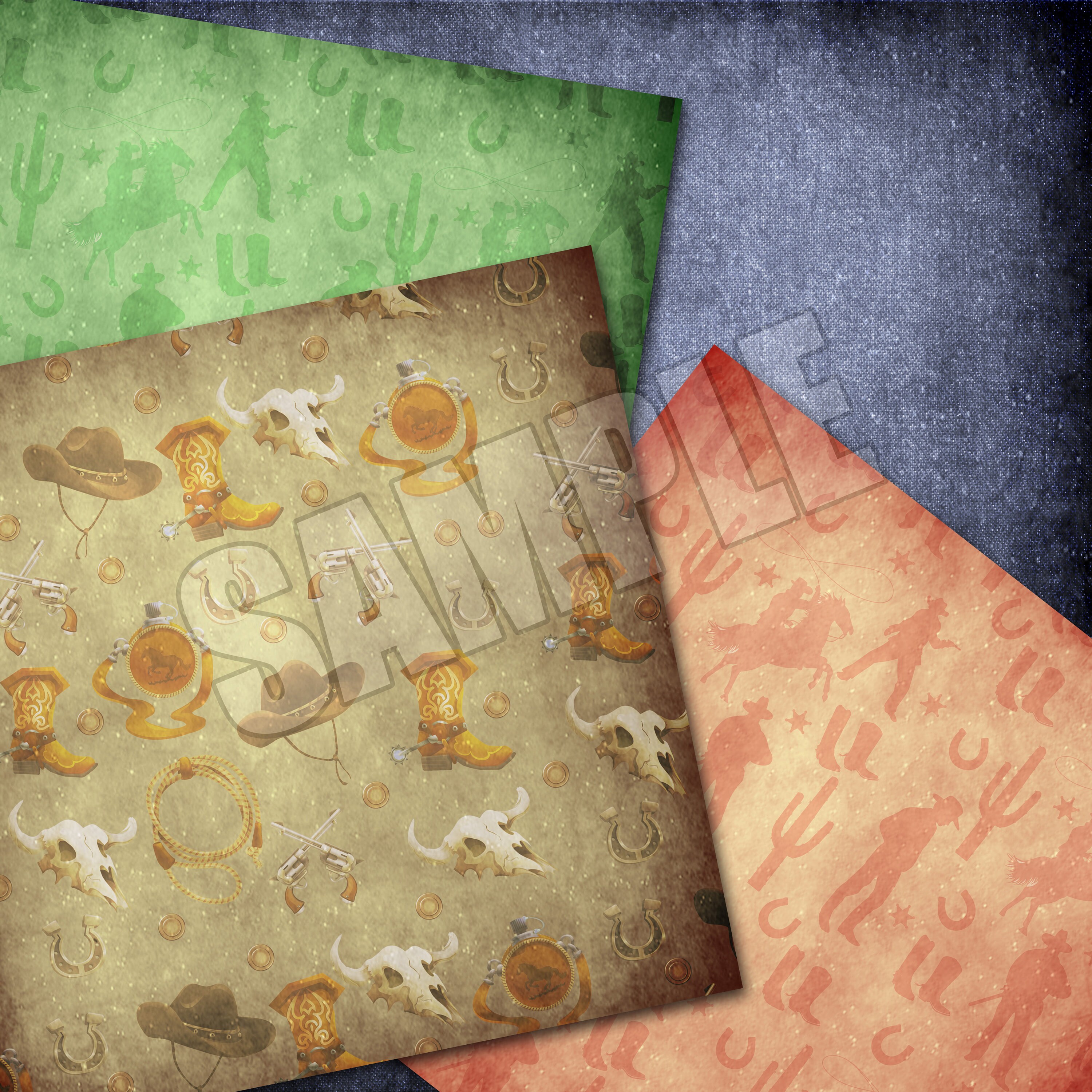 Wild West Digital Papers Set 2 Printable Background - Etsy