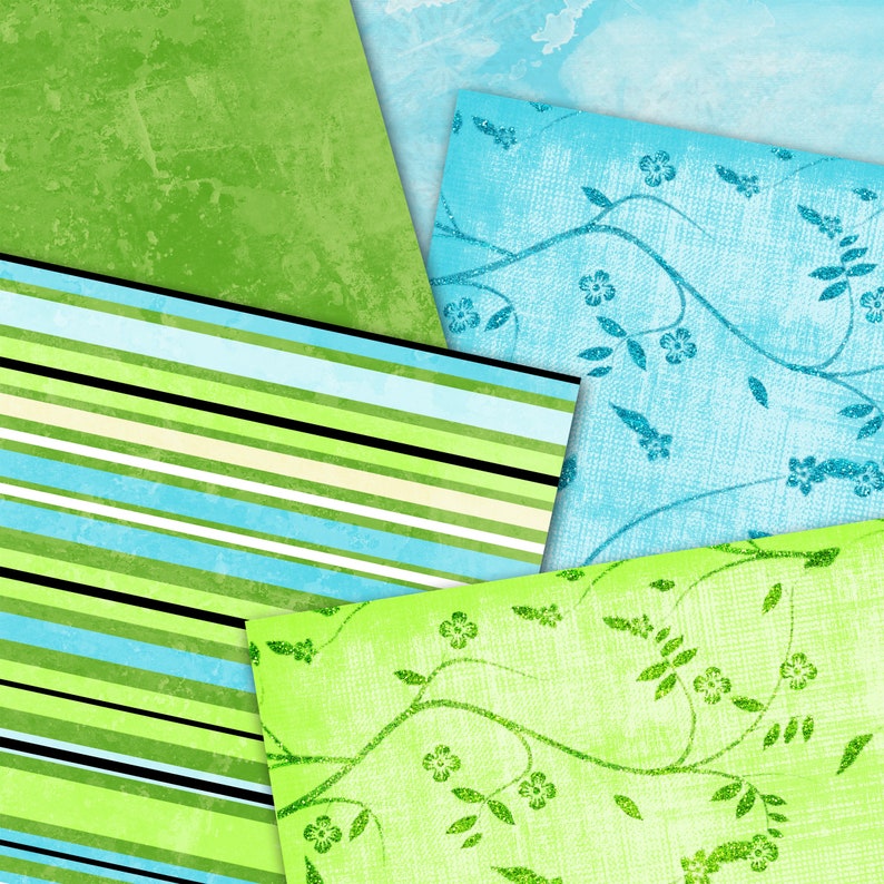 15 Fresh as Spring Digital Papers Printable 300dpi 12x12 Digiscrap ...