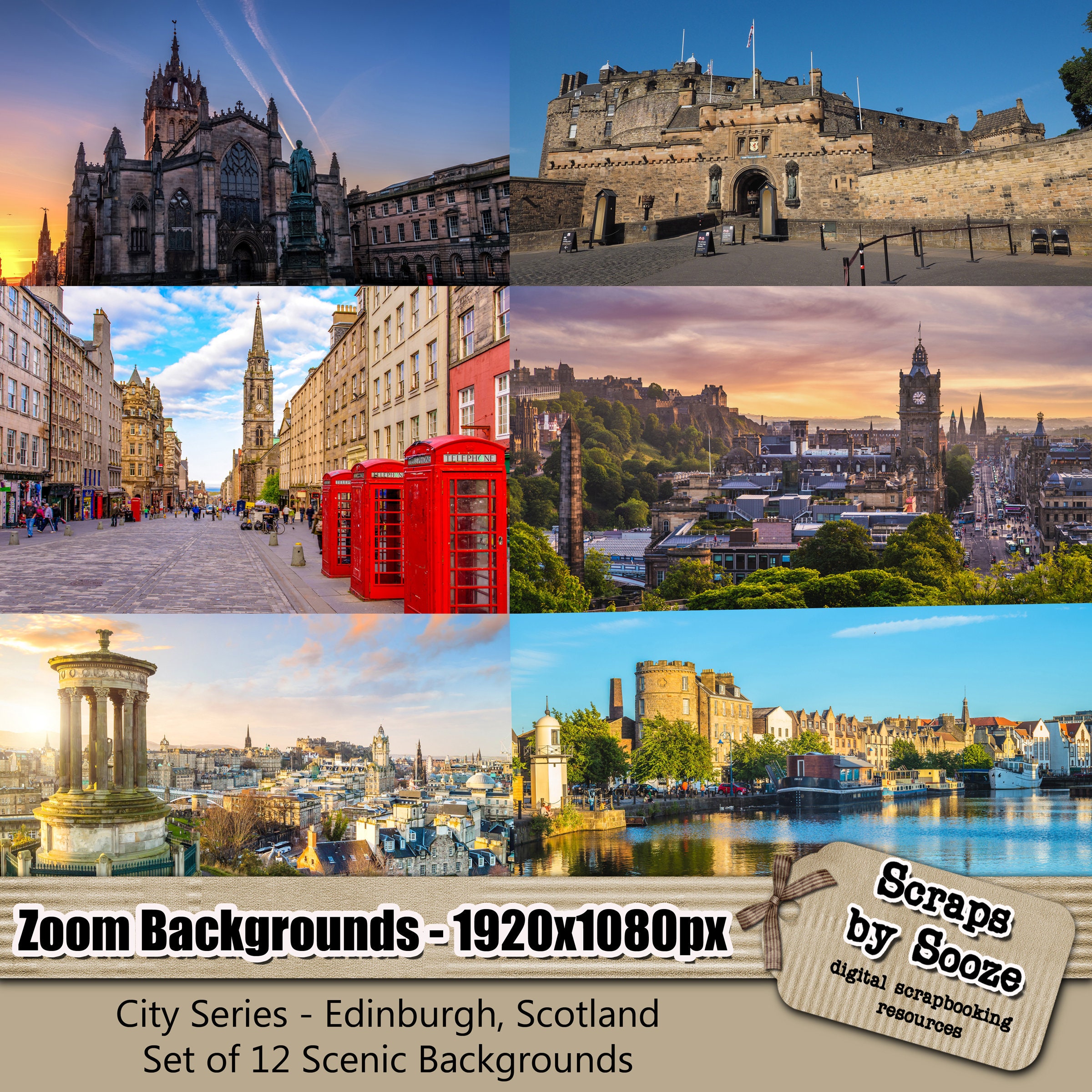 Zoom Backgrounds Skype Teams Hangout City Series Edinburgh scotland ...