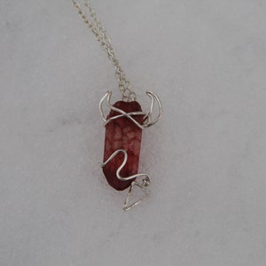 Devil Crystal Necklace //// Devilish Evil Cute Goth Alt Dark Red ...