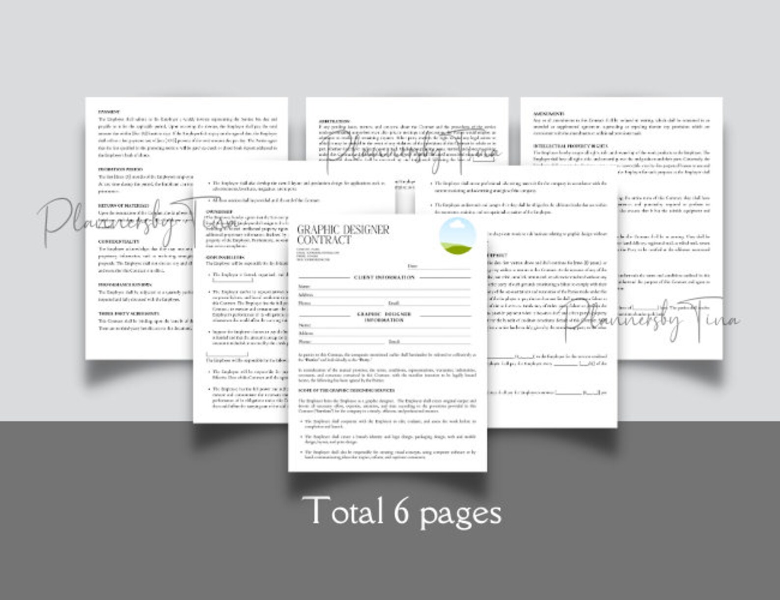Editable Graphic Design Contract Agreement, Professional Graphic Design ...