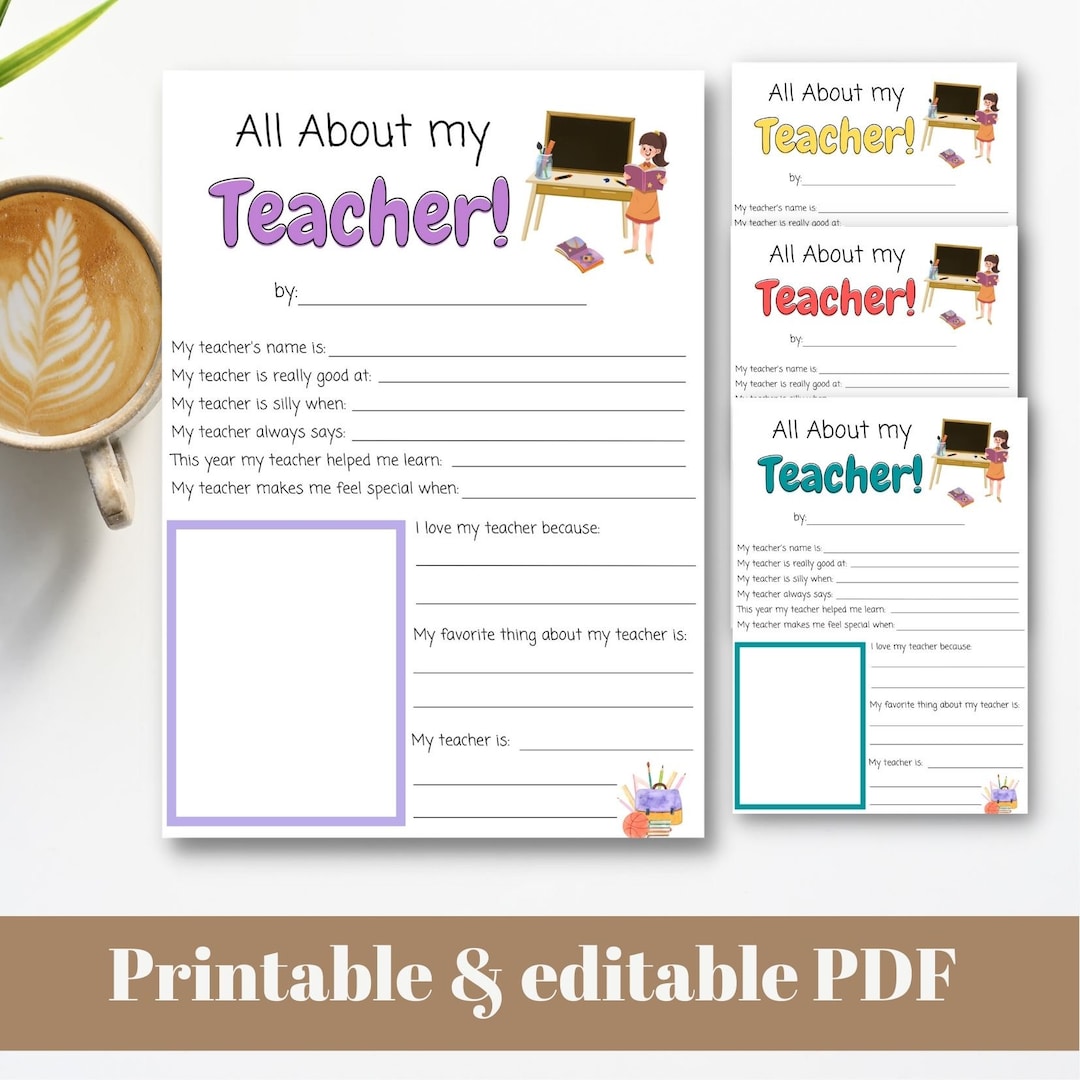 Editable and Printable Teacher Appreciation Week, Teacher Printable ...
