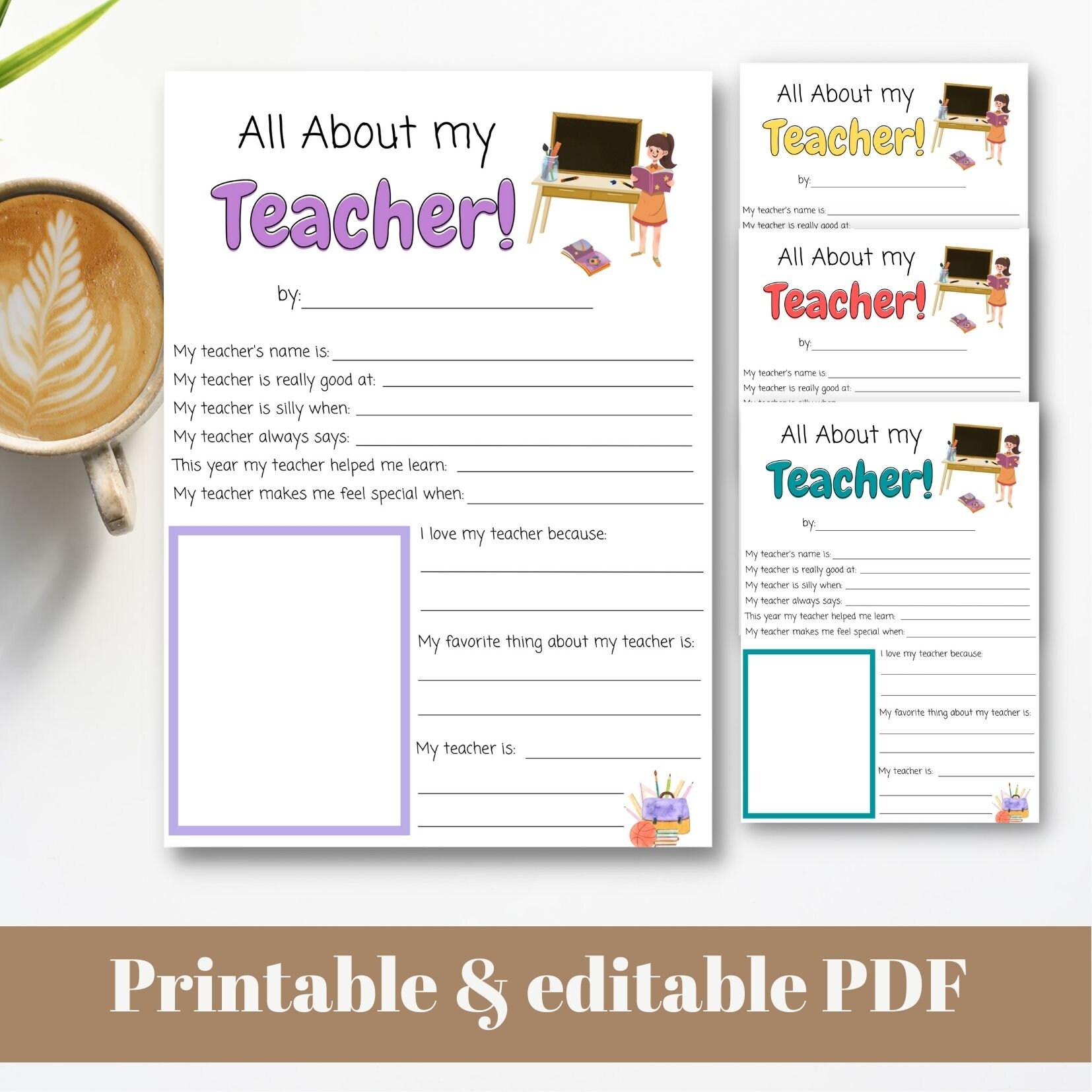 Editable and Printable Teacher Appreciation Week, Teacher Printable ...