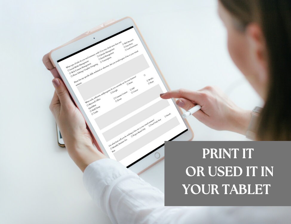 Editable and Printable Virtual Assistant Bundle Forms Editable Template ...