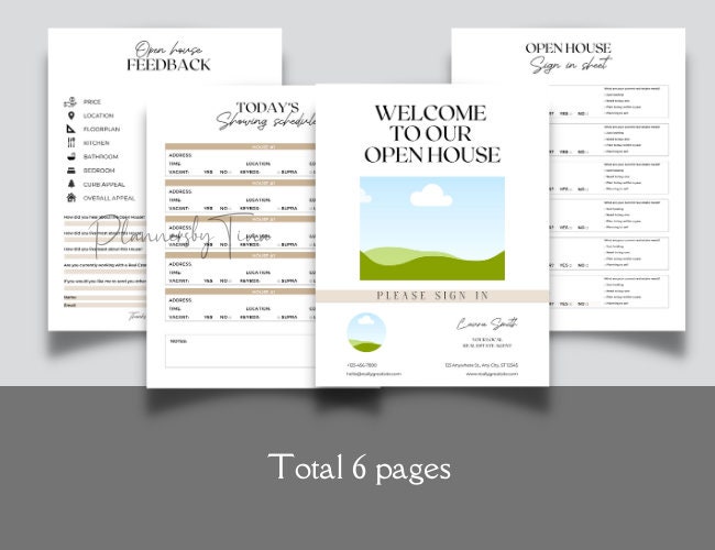 Editable and Printable Open House Sign in Sheet, Open House ...