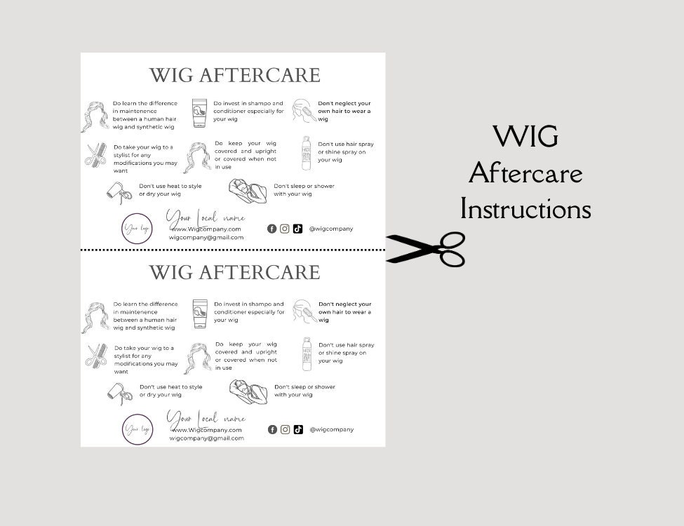 Editable and Printable Wig Consultation Form Template, Wigs Client Form ...