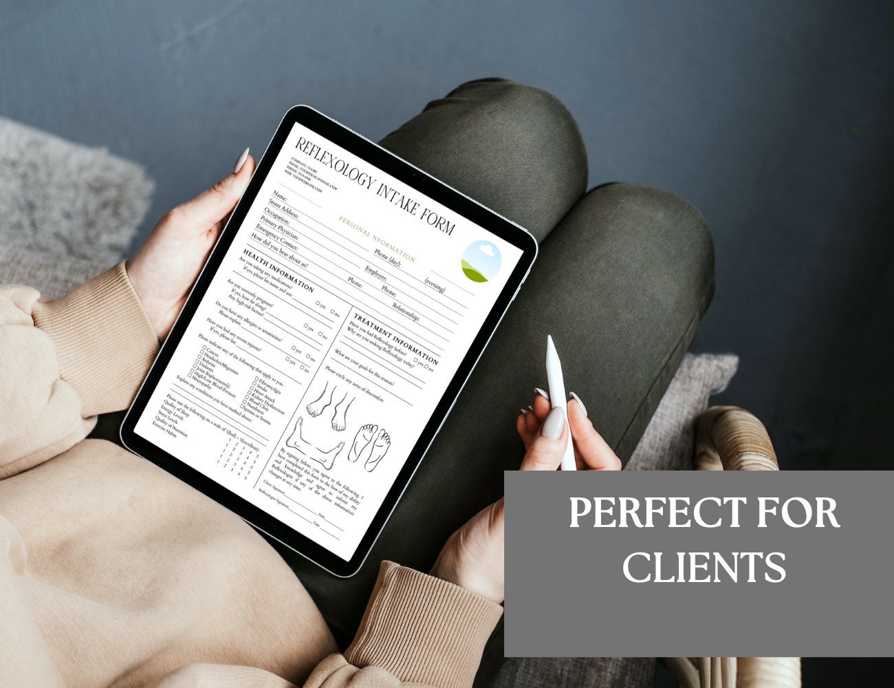 Editable and Printable Reflexology Client Form Template, Reflexology ...