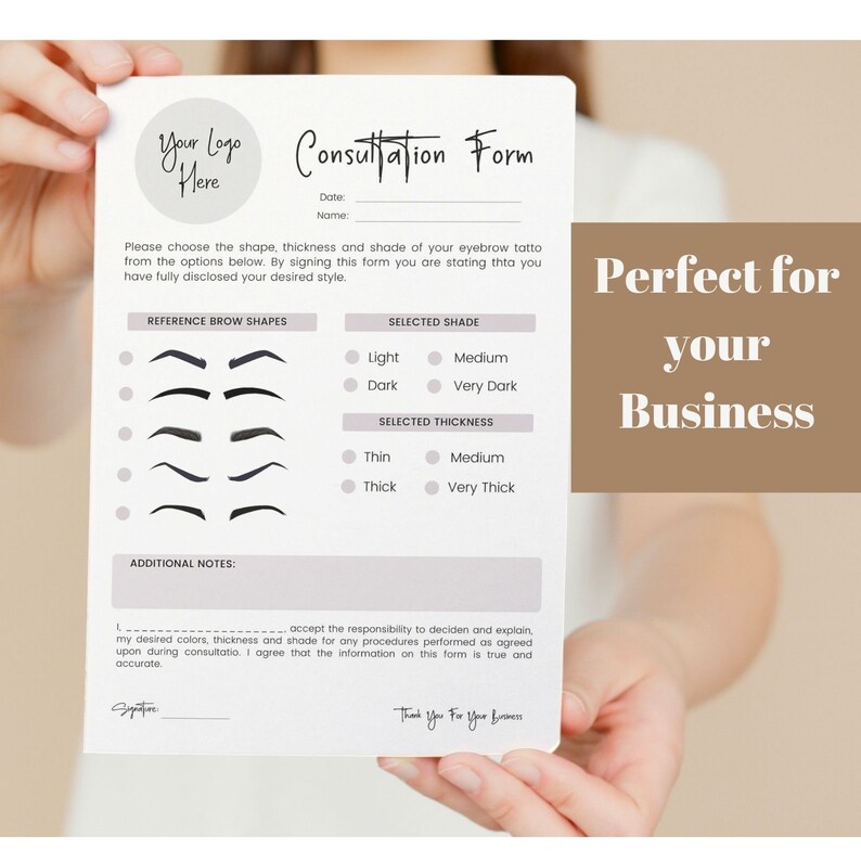 Editable and Printable Microblading Consultation Form, Ombré Brows ...