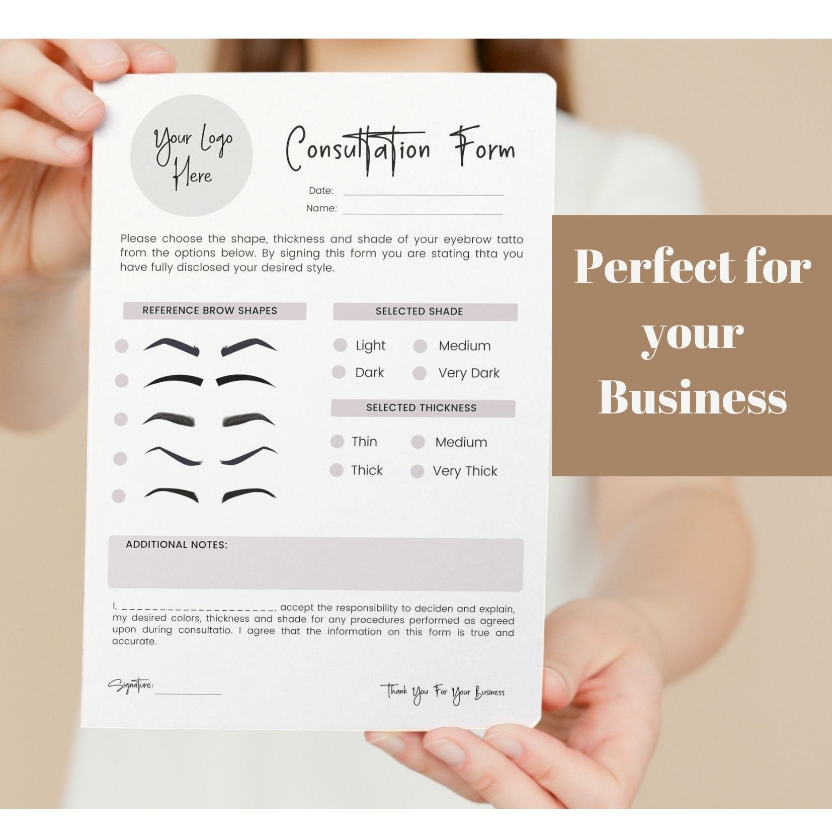 Editable and Printable Microblading Consultation Form, Ombré Brows ...