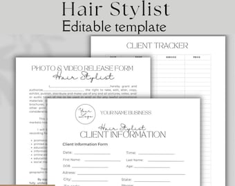 Editable and Printable Hair Stylist Client Record Template Form ...