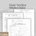 Editable and Printable Hair Color Consultation Form Template, Hair ...