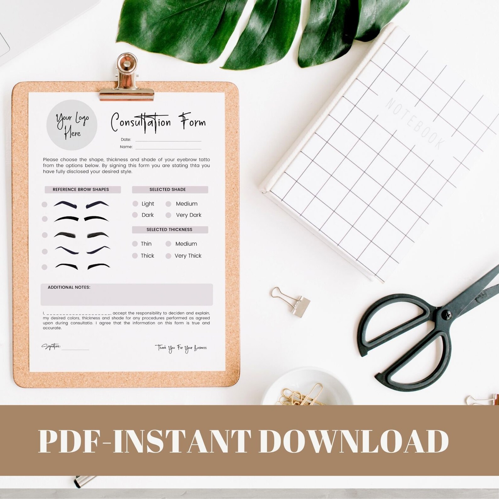 Editable and Printable Microblading Consultation Form, Ombré Brows ...
