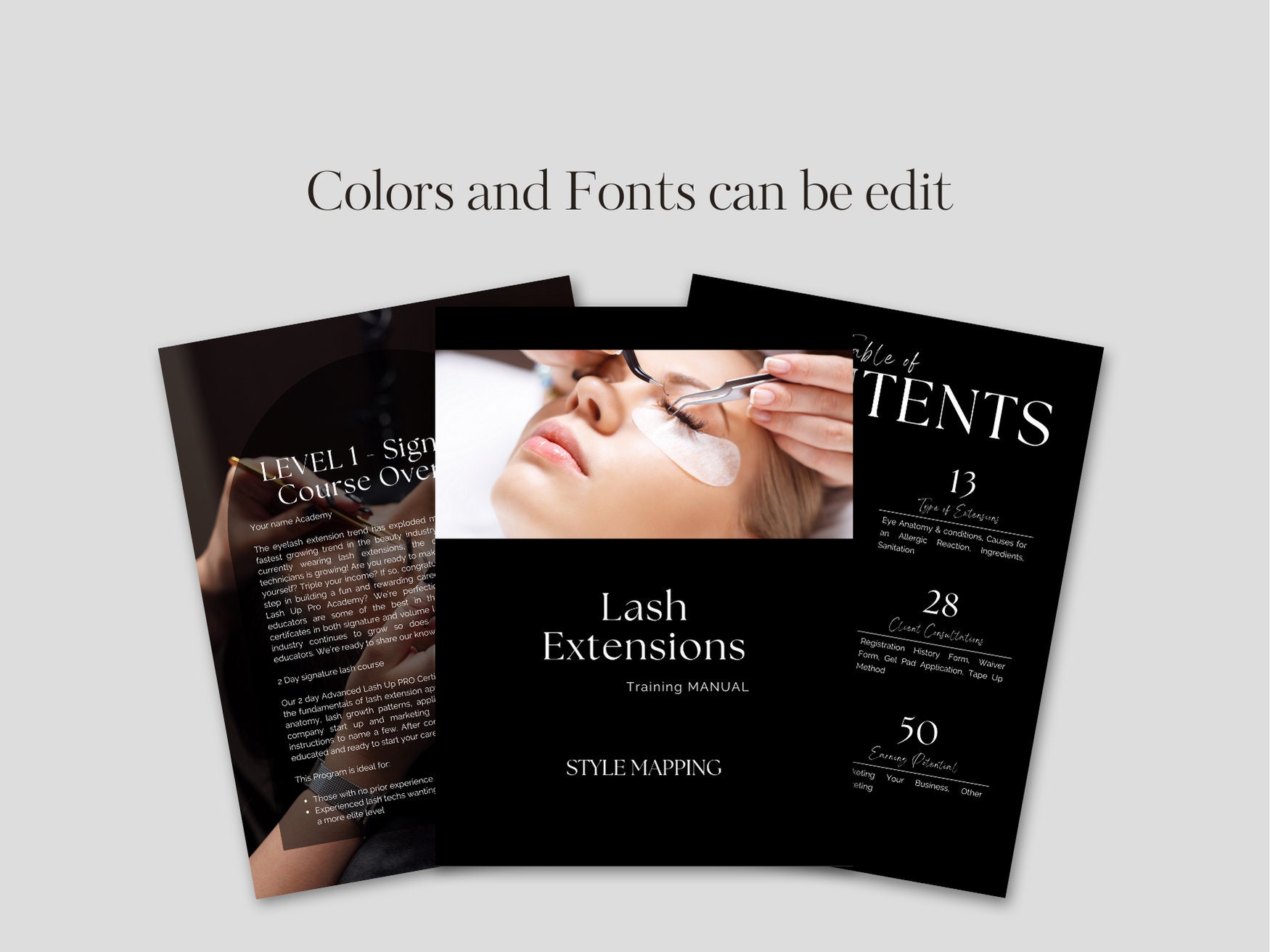 Editable and Printable Elegant Eyelash Extension Training Manual ...