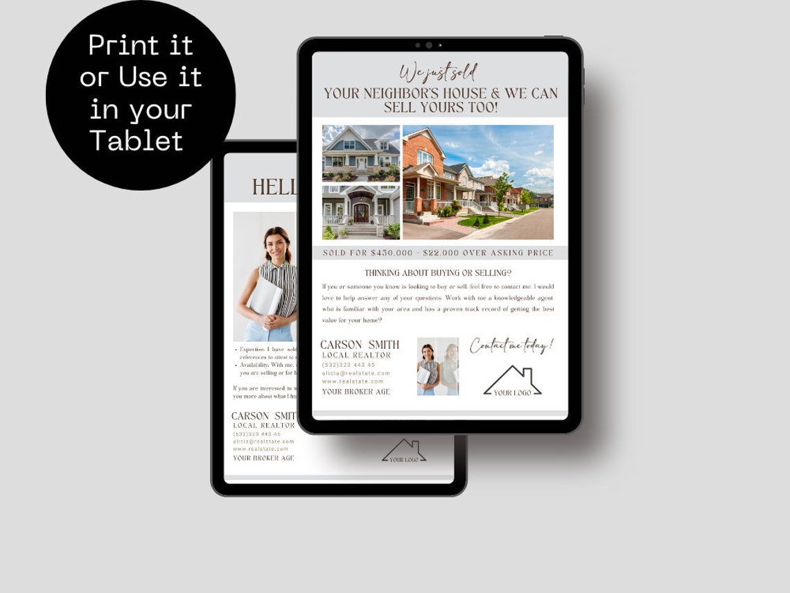 Editable Real Estate Marketing Letters, Real Estate Agent Prospecting ...