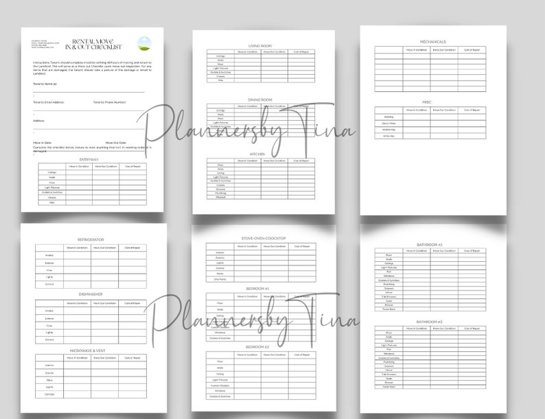 Editable and Printable Property Management Bundle Template, Tenant ...
