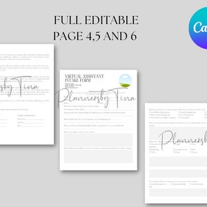 Editable and Printable Virtual Assistant Bundle Forms Editable Template ...
