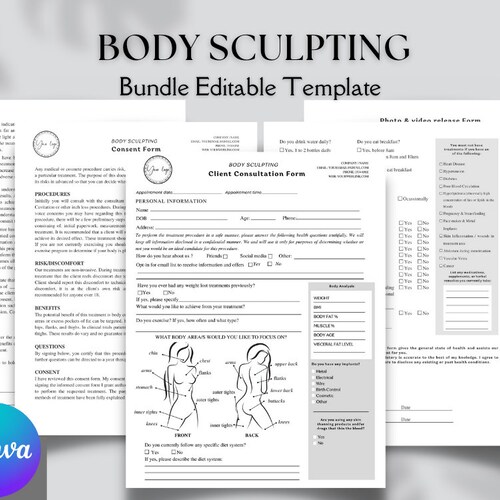 Editable Body Sculpting Client Intake Bundle Forms Body - Etsy