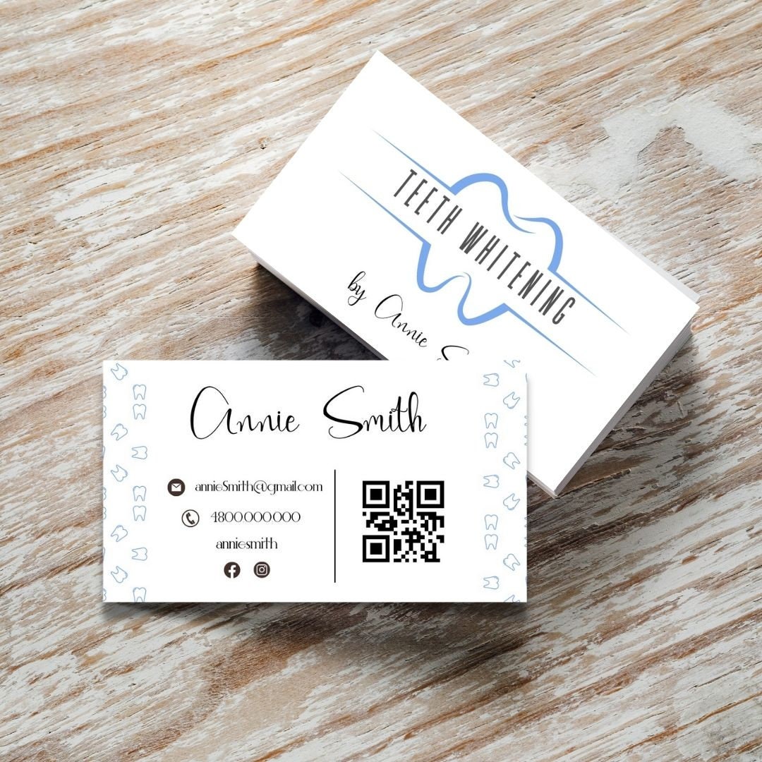 Editable and Printable Teeth Whitening Business Card Template, Teeth ...