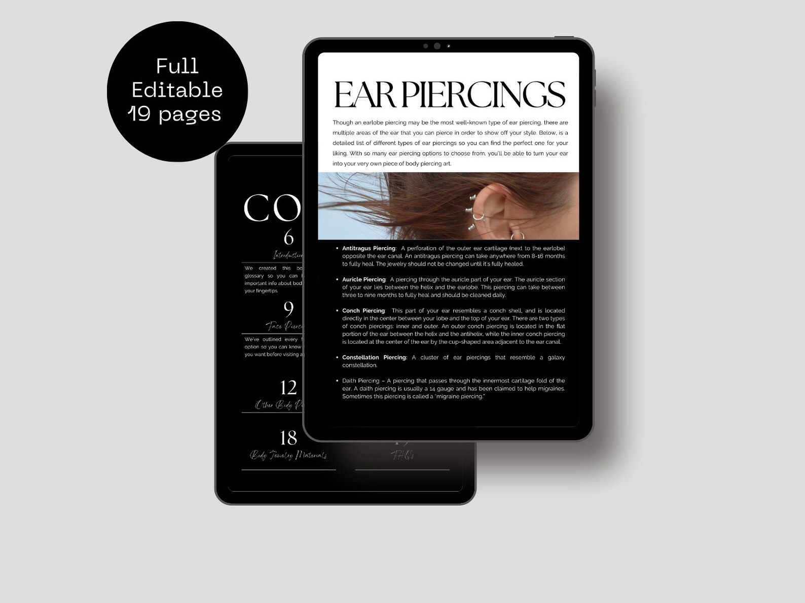 Editable and Printable Elegant Body Piercings the Most Complete Guide ...