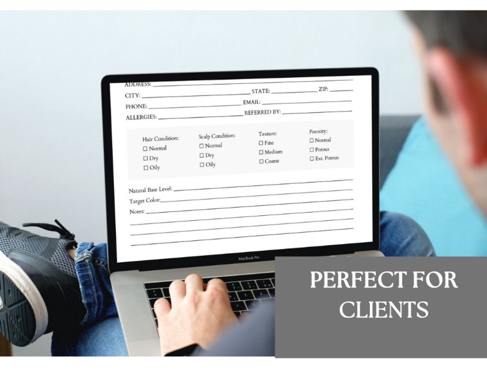 Editable and Printable Hair Stylist Client Record Template Form ...