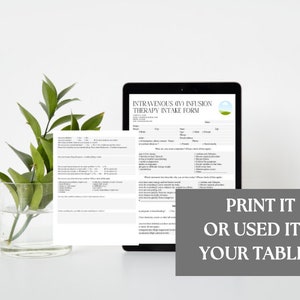 Editable IV Infusion Therapy Forms Template, IV Fluid Therapy Consent ...
