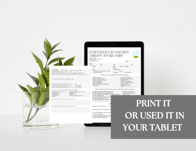 Editable IV Infusion Therapy Forms Template, IV Fluid Therapy Consent ...