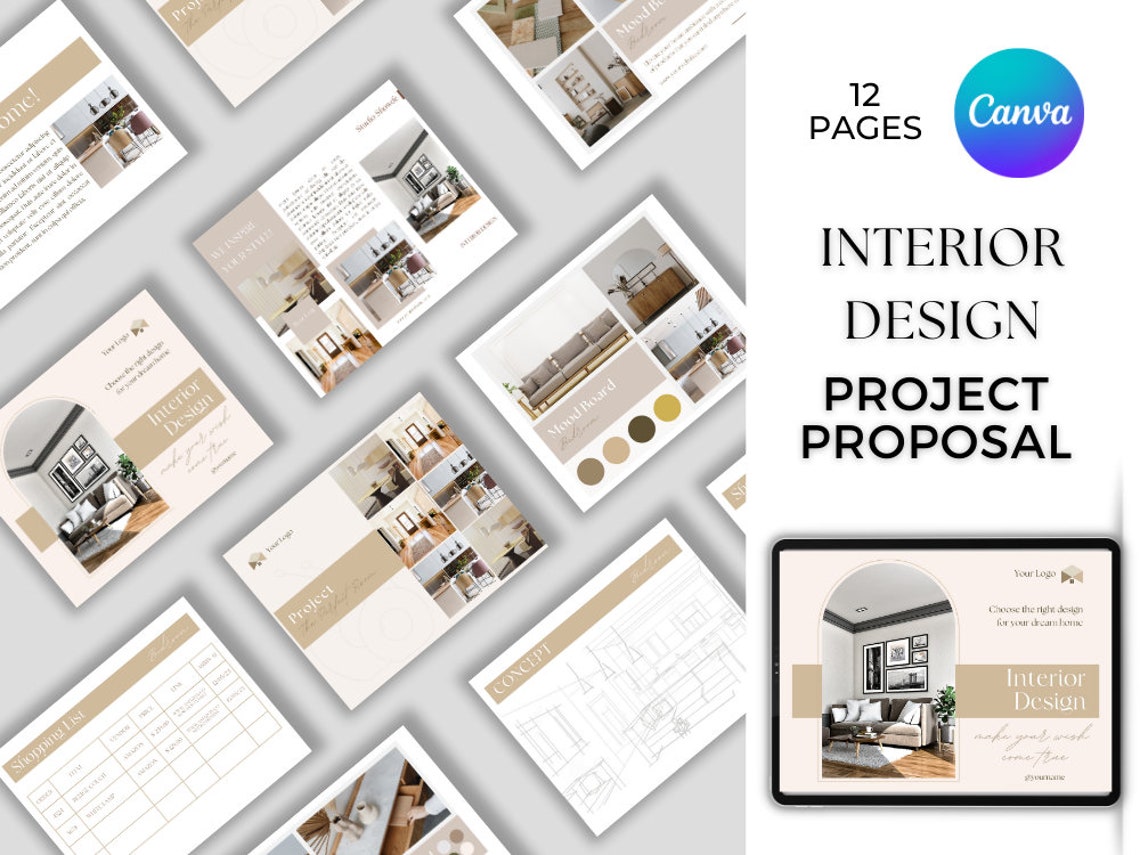 Editable Client Interior Design Presentation Proposal Template, Client ...