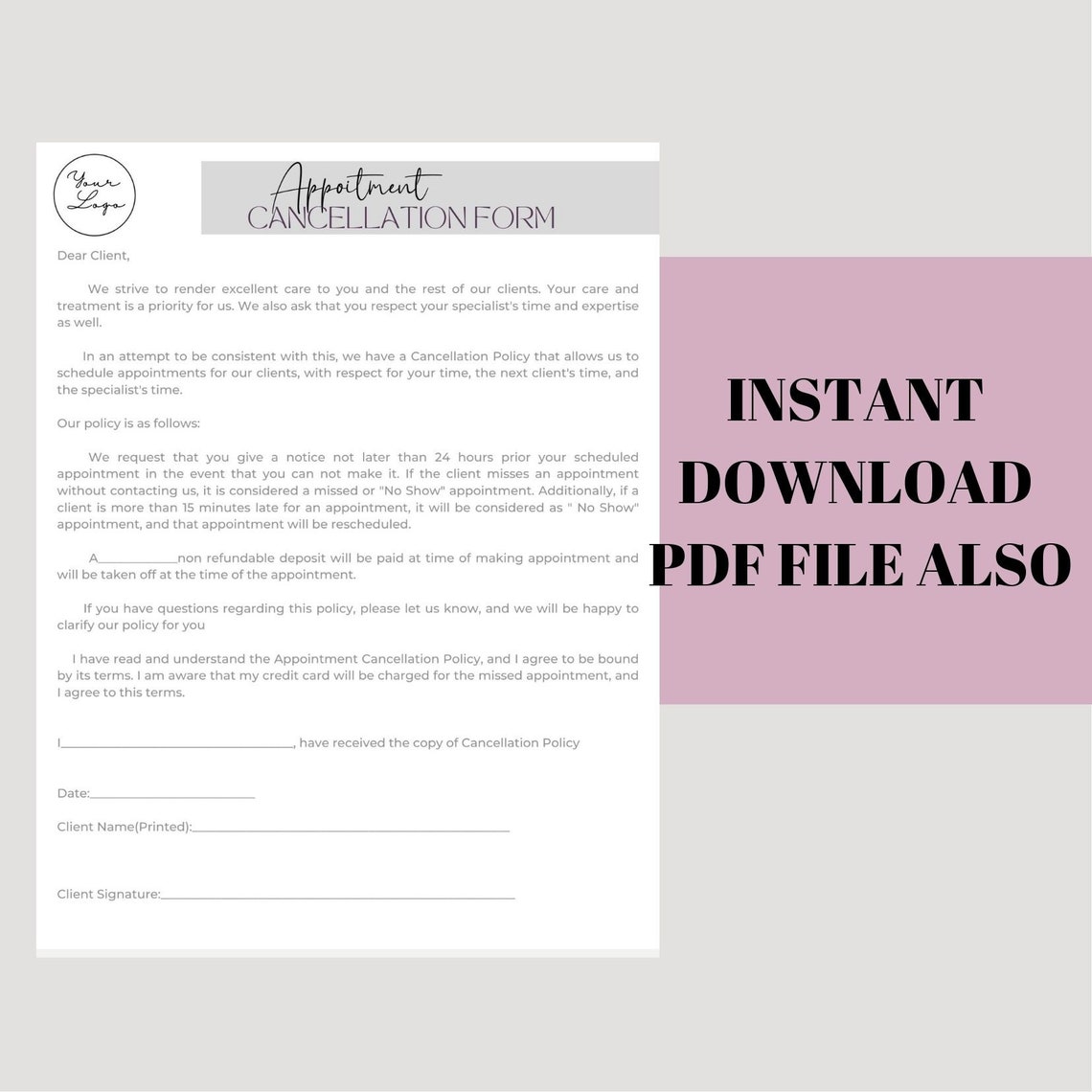 Editable and Printable PMU Consent Form, Permanent Makeup Consent Forms ...