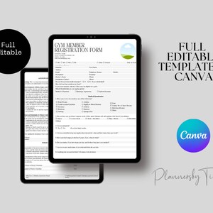 Editable and Printable Gym Member Registration Form Form, New Gym ...