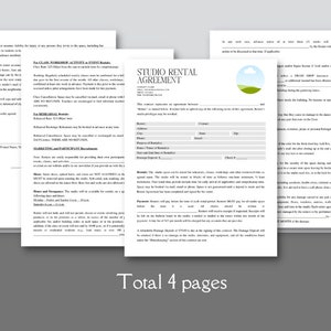 Editable and Printable Studio Rental Agreement Contract Template ...