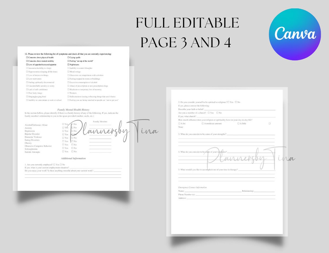 Editable and Printable Life Solutions Coaching Client Intake Form ...