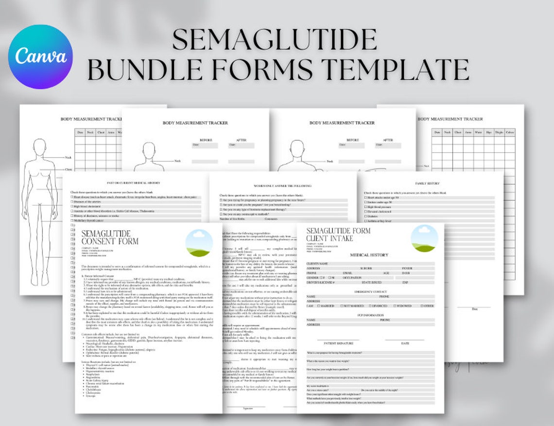 Editable Semaglutide Bundle Forms Template, Weight Loss Business ...