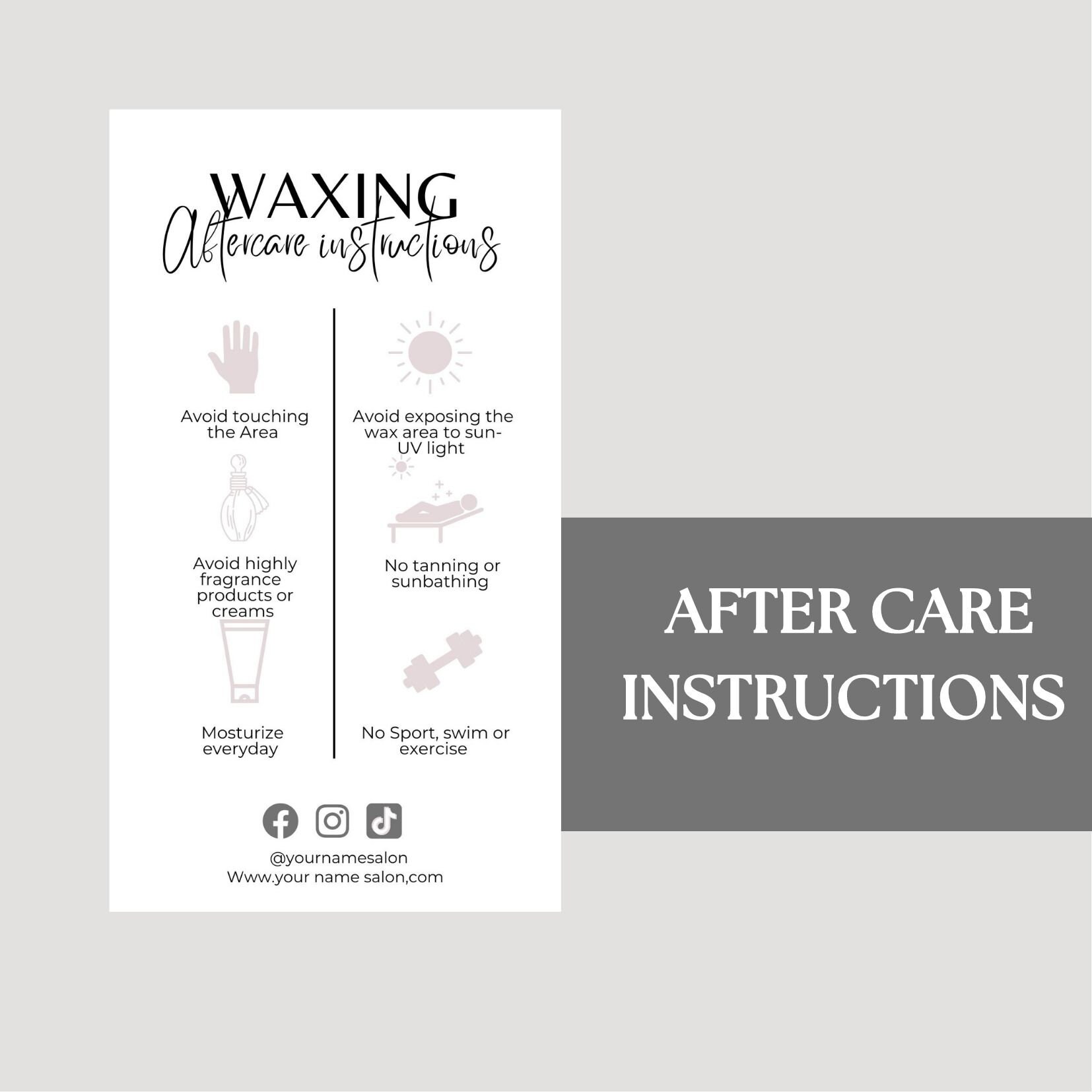 Editable and Printable Waxing Treatment Template Form, Waxing Forms ...