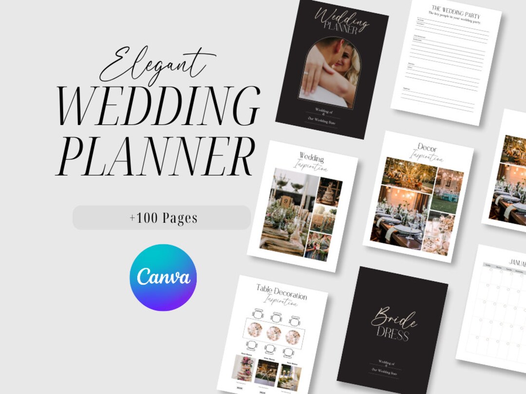 Canva Wedding Planner Template Bundle, 100+ Page Wedding Planner ...