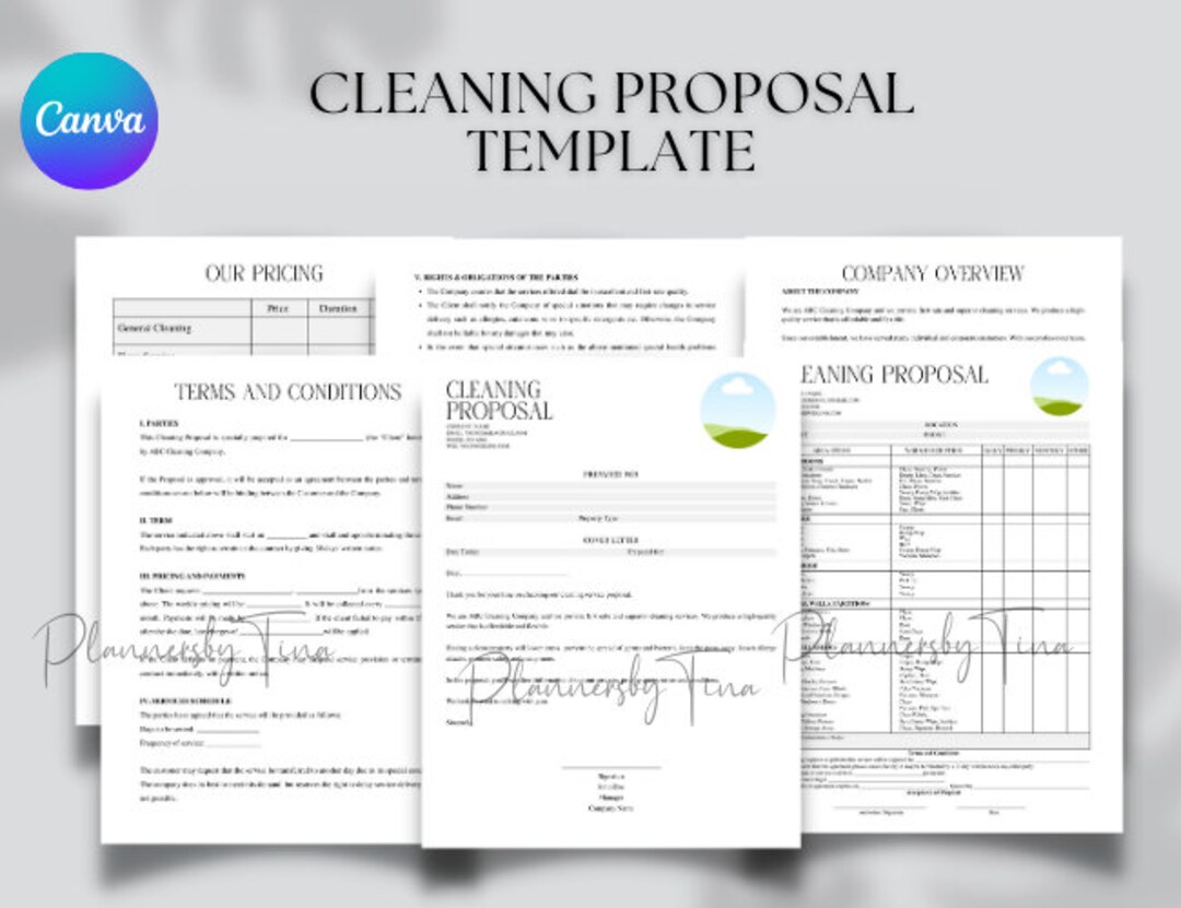 Editable Cleaning Proposal Services Template, Professional Cleaning ...