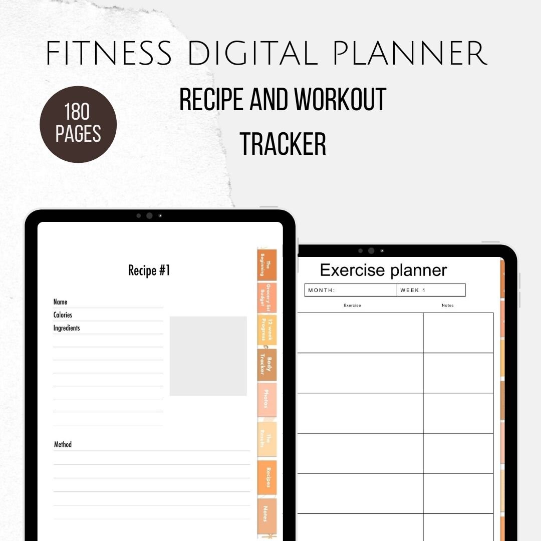 Fitness Digital Planner Goodnotes, 12 Weeks Digital Planner for Ipad ...