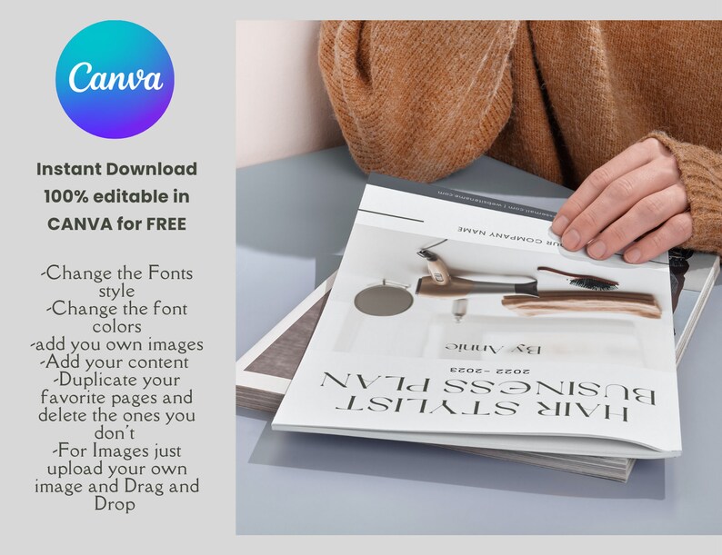 Editable Hair Stylist Business Plan Template Printable - Etsy