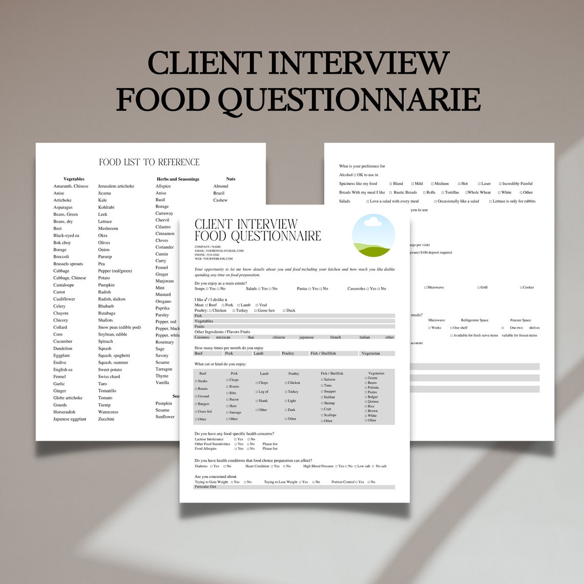 Editable and Printable Private Chef and Catering Services Bundle Forms ...
