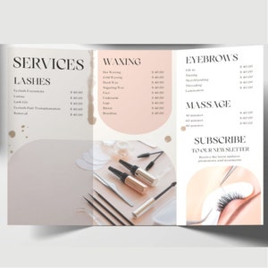 Editable and Printable Lash Extension Trifold Brochure Template ...