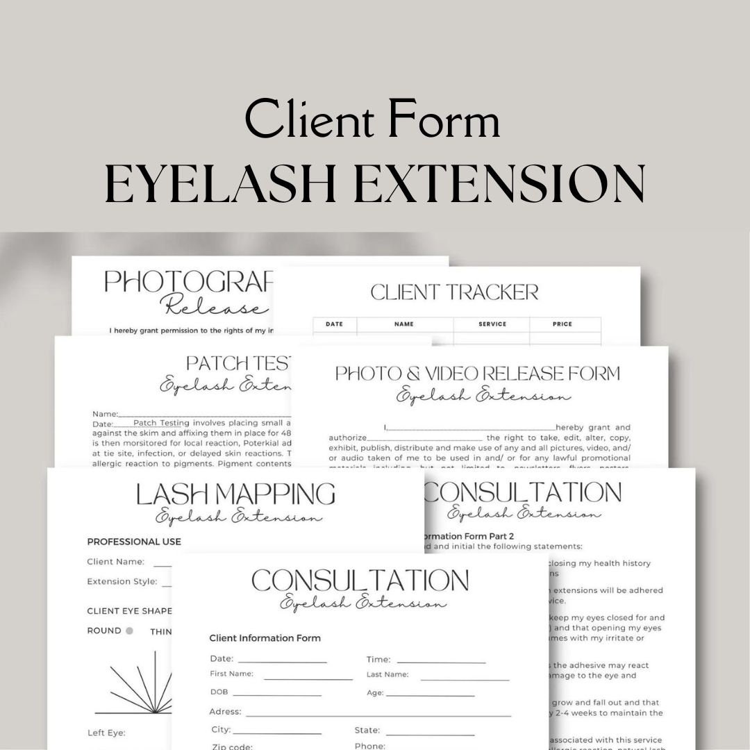 Editable Eyelash Consultation Form, Client Form, Patch Test, Photo ...