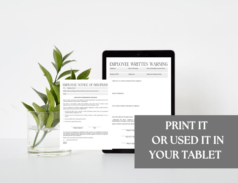 Editable and Printable Employee Disciplinary Action Bundle Forms ...