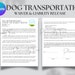 Editable and Printable Dog Transportation Waiver and Liability Release ...