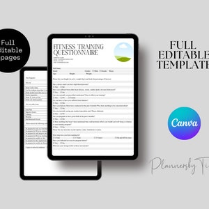 Editable Fitness Personal Training Questionnaire New Patient Intake ...