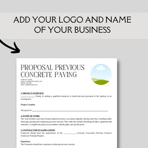 Editable and Printable Professional Concrete Paving Proposal Template ...